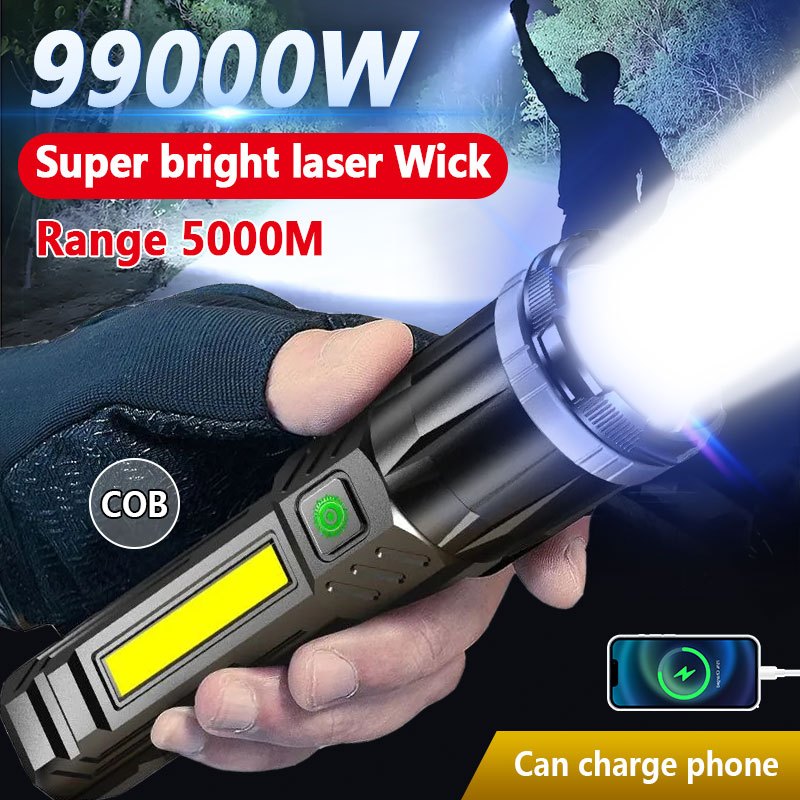 Super Bright Zoom LED Flashlight Rechargeabl Waterproof Outdoor Heavy ...