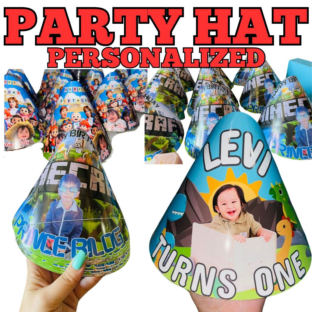 PARTY HAT PERSONALIZED FOR KIDS PARTY FREE LAYOUT ANY CHARACTERS Hats ...
