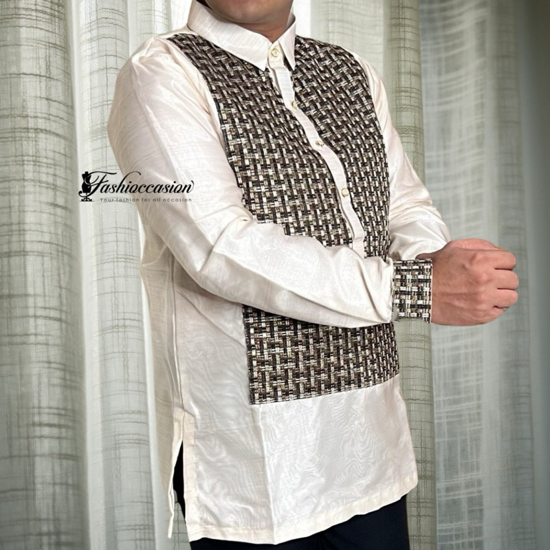 BARONG BANIG SQUARE - Modern Barong Tagalog Men’s Banig Style Sports ...