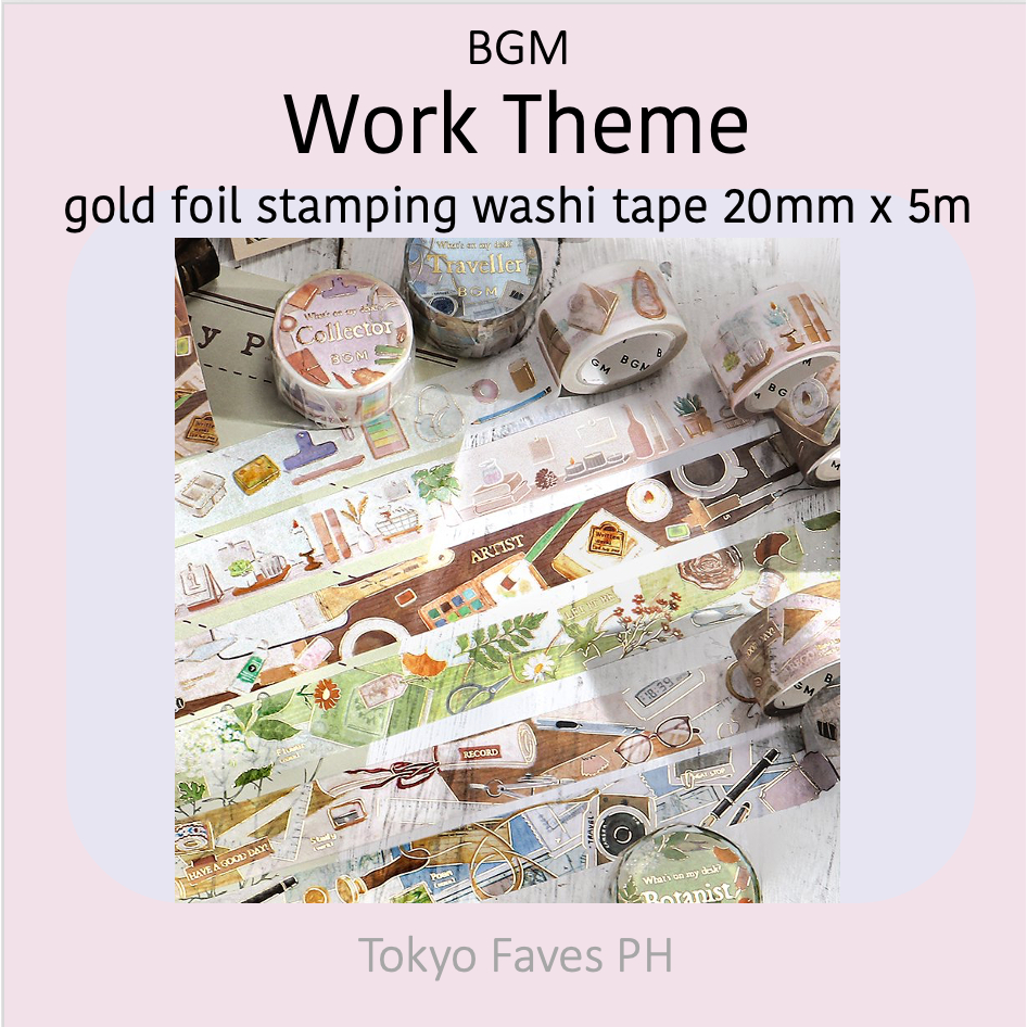 BGM Work Theme washi Japanese paper masking tape | Shopee Philippines