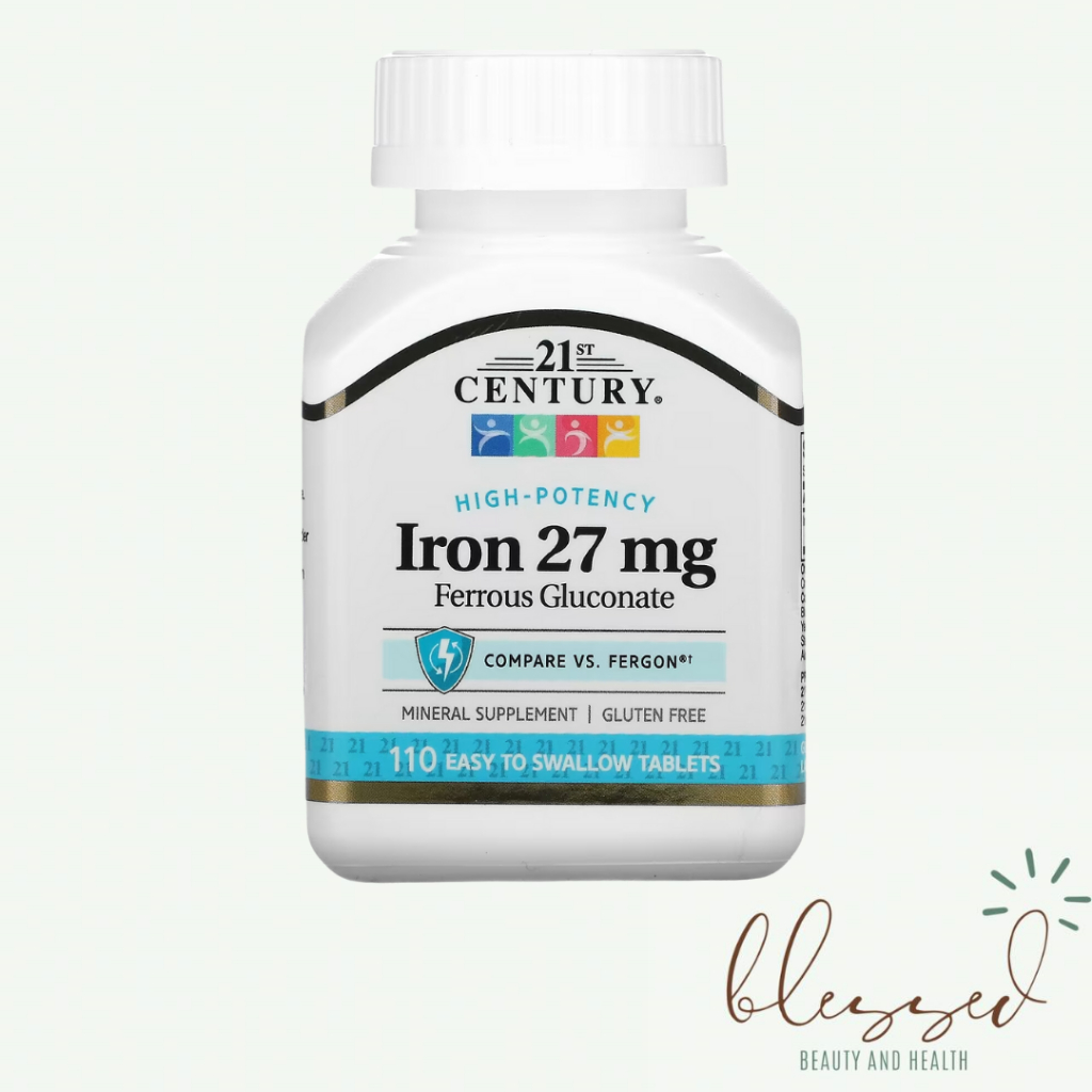 Blessed Beauty | 21st Century, High-Potency Iron, 27 mg, 110 Easy to ...