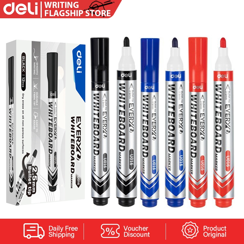 Deli Markers For Whiteboard 3 Colors Marker Pen Office Supplies EU016 ...