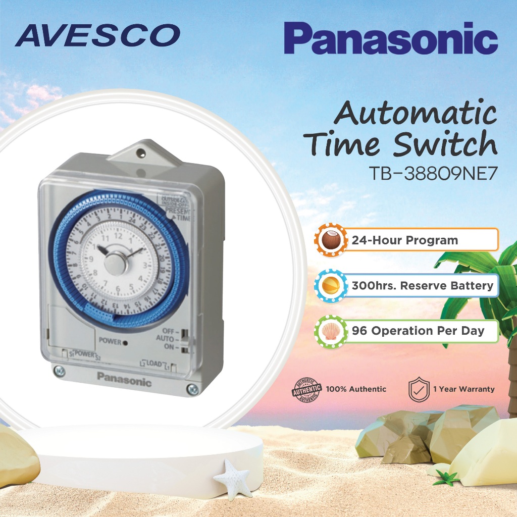 Panasonic | Automatic Time Switch | TB-38809NE7 | 24 hour program | 96 ...