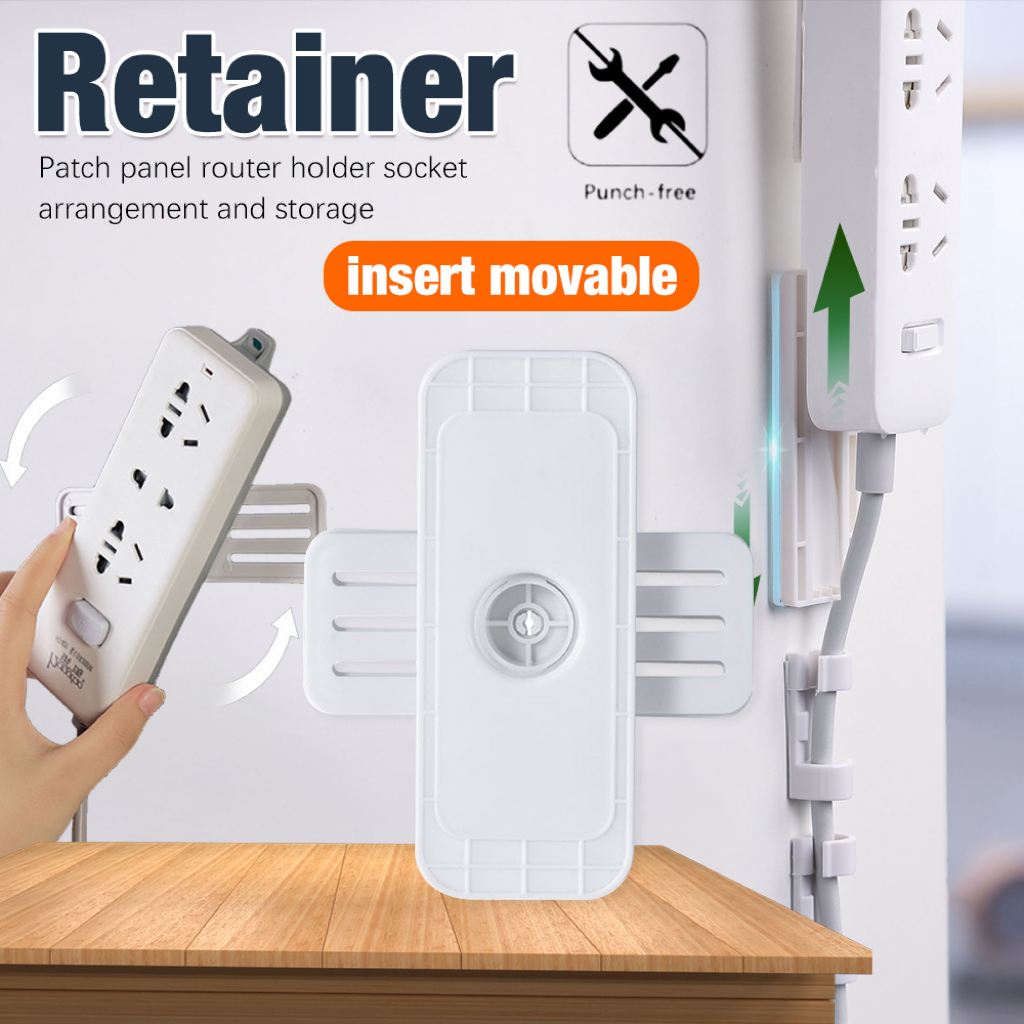Self-Adhesive Power Strip Holder with Cable Organizer Wall Mount Patch ...