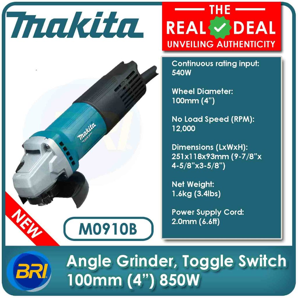 MAKITA M0910B Angle Grinder, Toggle Switch 100mm(4") 850W | Shopee ...