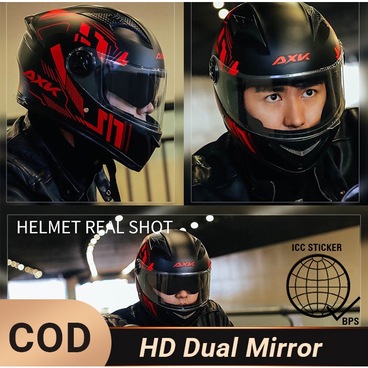 Motorcycle helmet full face helmet dual lens design | Shopee Philippines