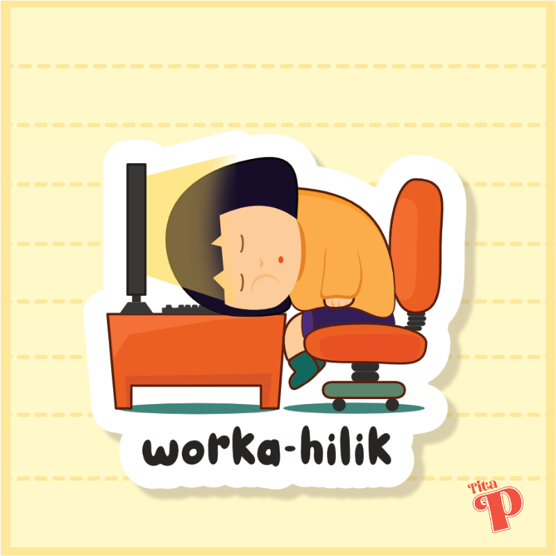 Worka-hilik Work Pun Waterproof Vinyl Sticker | Shopee Philippines