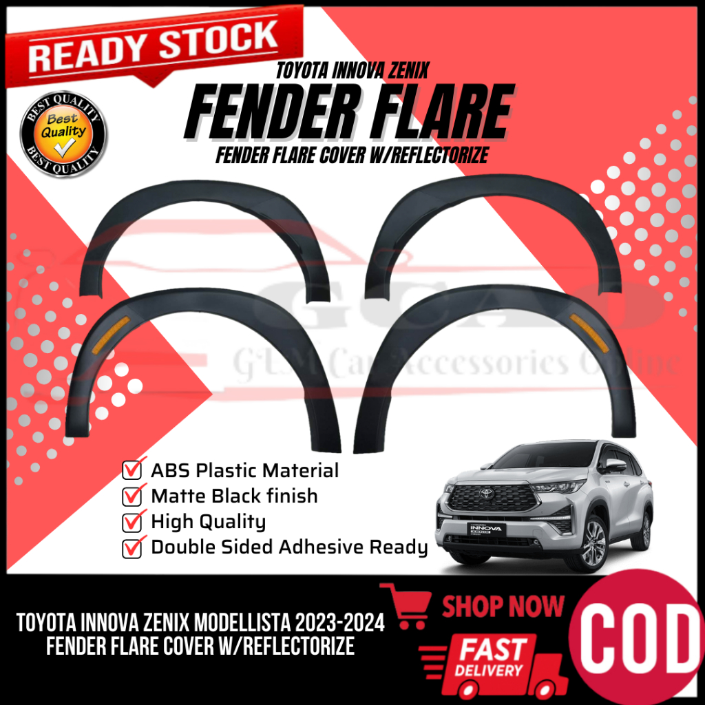 GCAO TOYOTA INNOVA ZENIX MODELLISTA 2023-2024 FENDER FLARE COVER W ...