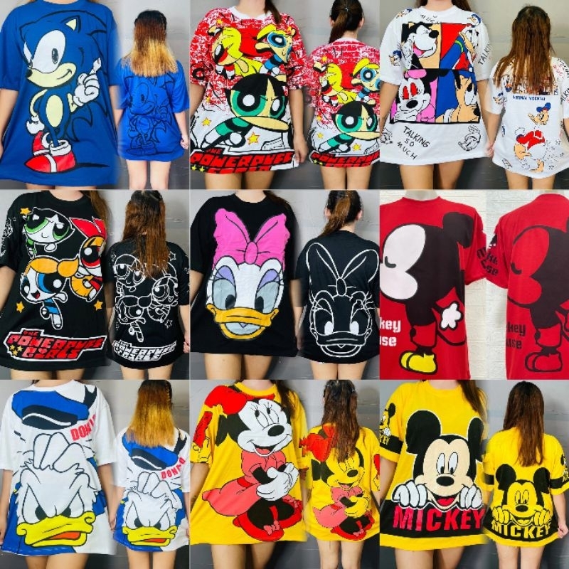 Mickey and Minnie Mouse Oversized Tshirt Plus Size Character Donald ...