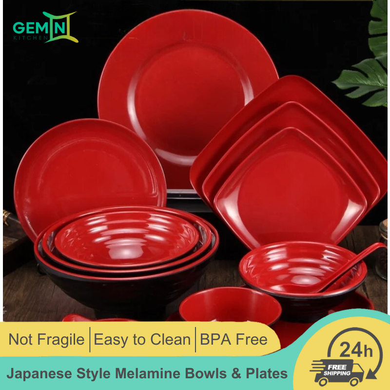 Japanese Style Plate Round Dinner Plate Dinner Plate Melamine Rice ...