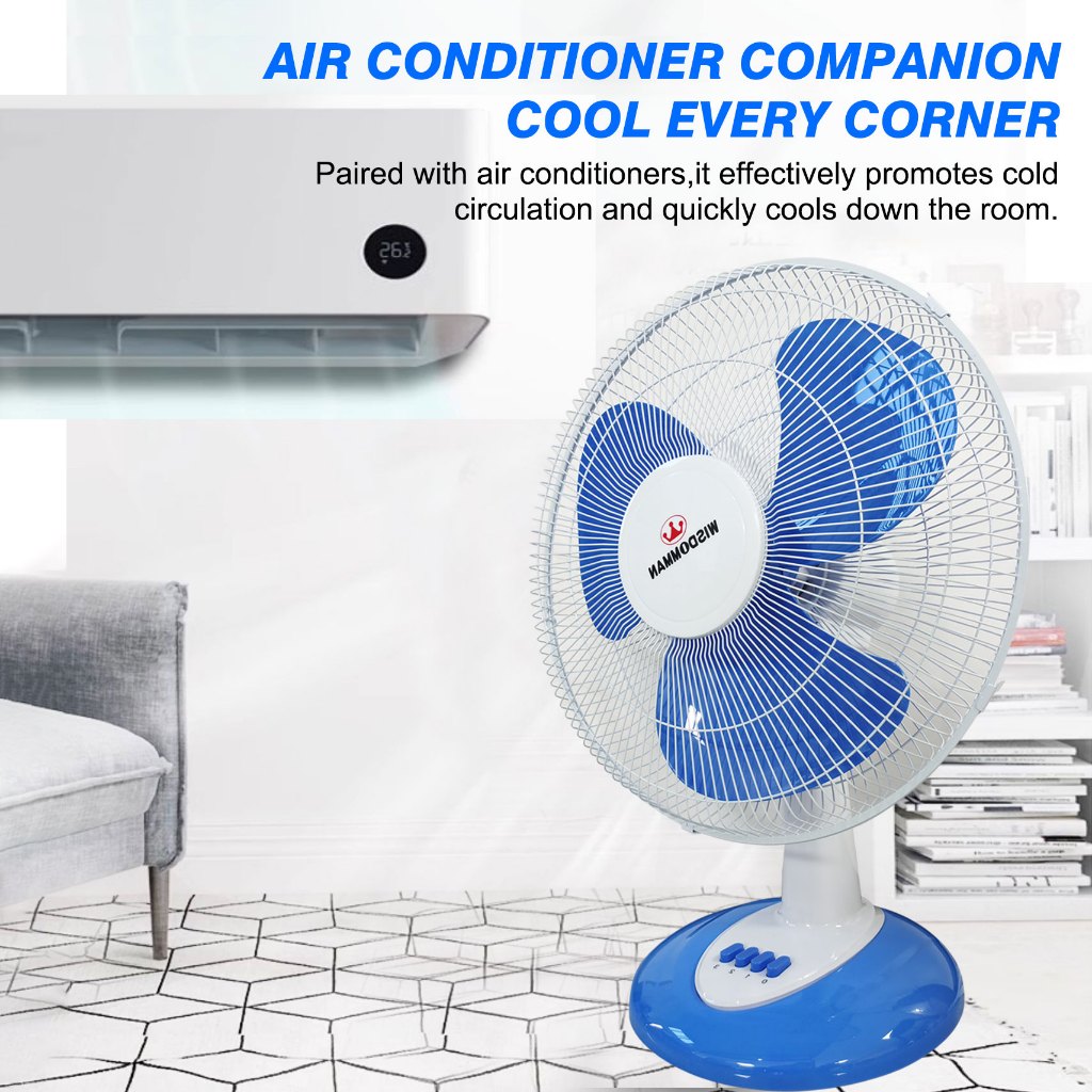 WISDOMMAN 16" Electric Fan 360° Rotating Electric Fan Portable ...