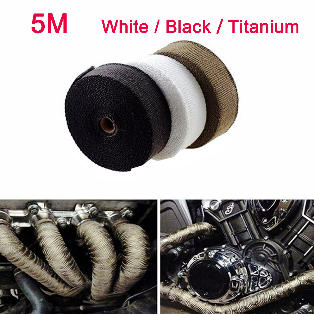 5M Motorcycle Exhaust Tape Wrap Heat Resistant Exhaust Pipe Tape For ...