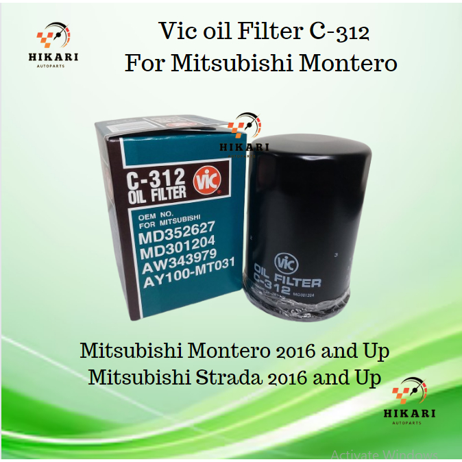 Vic Oil Filter C -312 for euro 4, Mitsubishi Montero Sport, Estrada ...