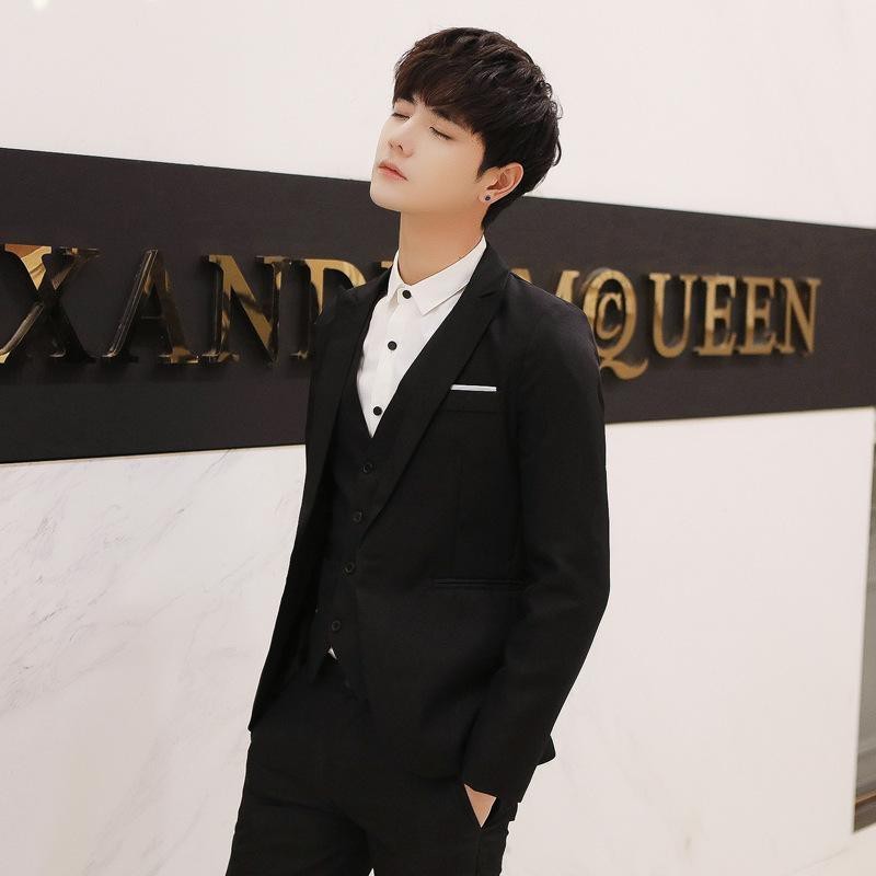 ADO (Local Delive)Suit Men's Three-Piece Suit Men's Full Set of Coat ...