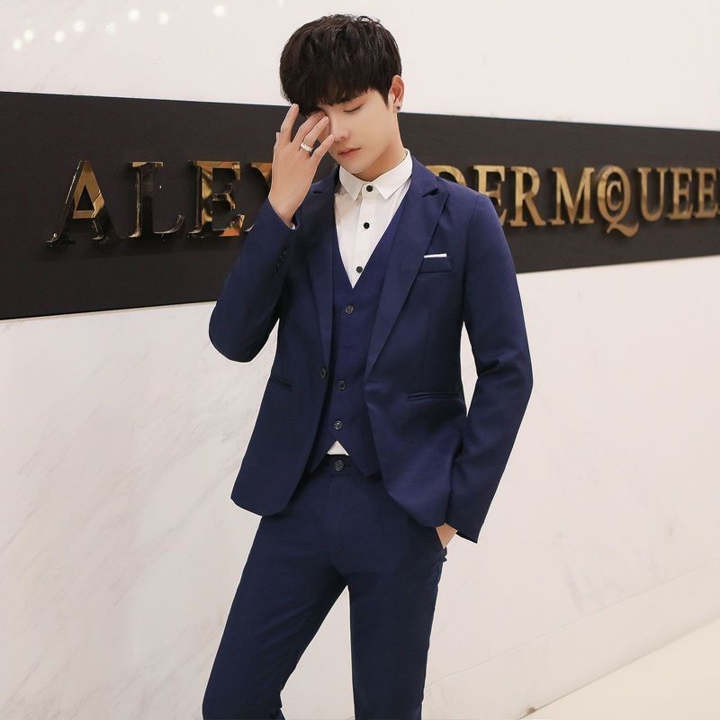 ADO (Local Delive)Suit Men's Three-Piece Suit Men's Full Set of Coat ...