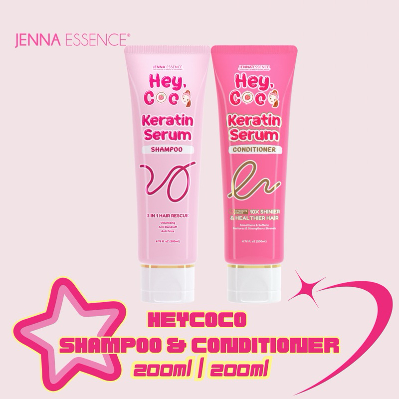 Hey Coco Shampoo & Conditioner Keratin Serum Hair Care Anti Frizz Anti Drandruff Hey Coco Duo ...