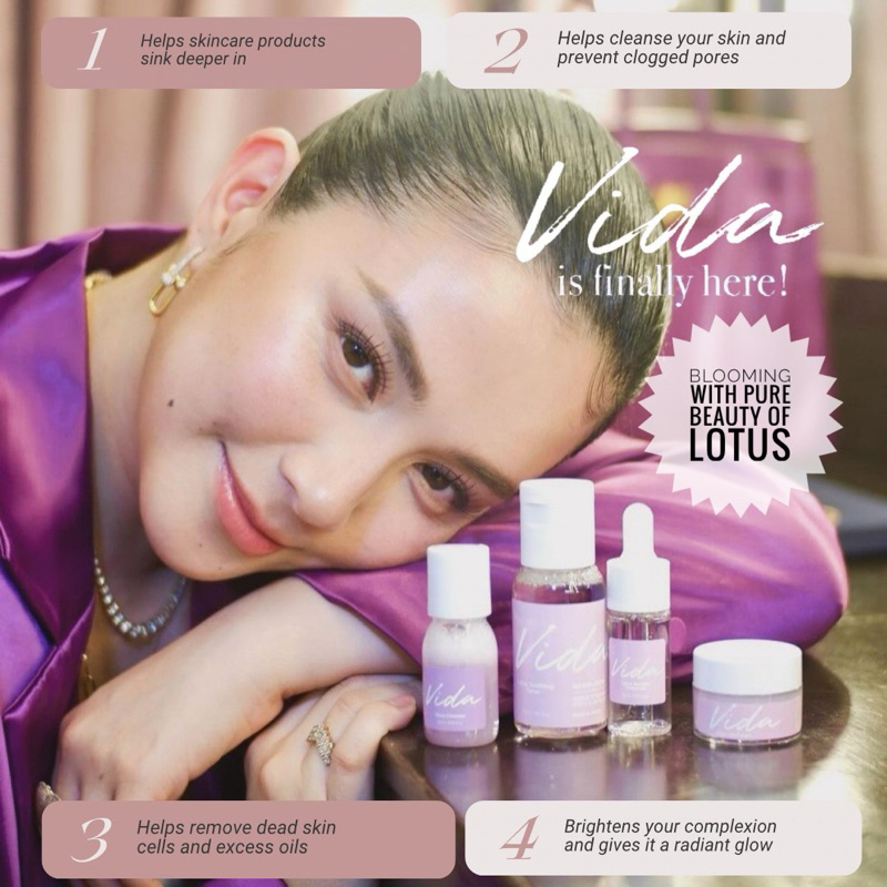 Vida Skin Whitening Anti-wrinkle Set of 4 (Cleanser, Toner, Ampoule ...