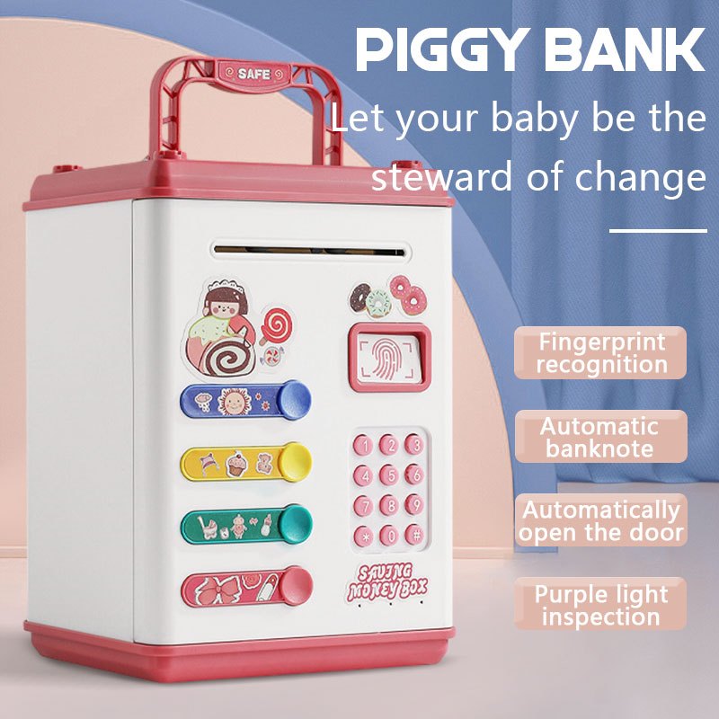 Kids piggy bank ATM Password Intelligent Bank Toy Money Save Box ...