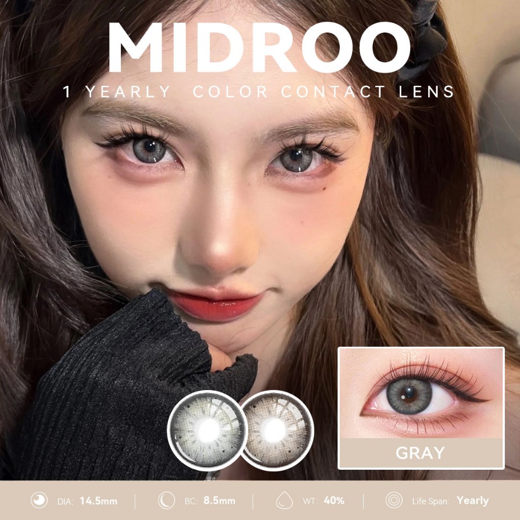 Midroo 1Pair Singular point Soft Eye Contact Lens Grade 0.00 with dia ...