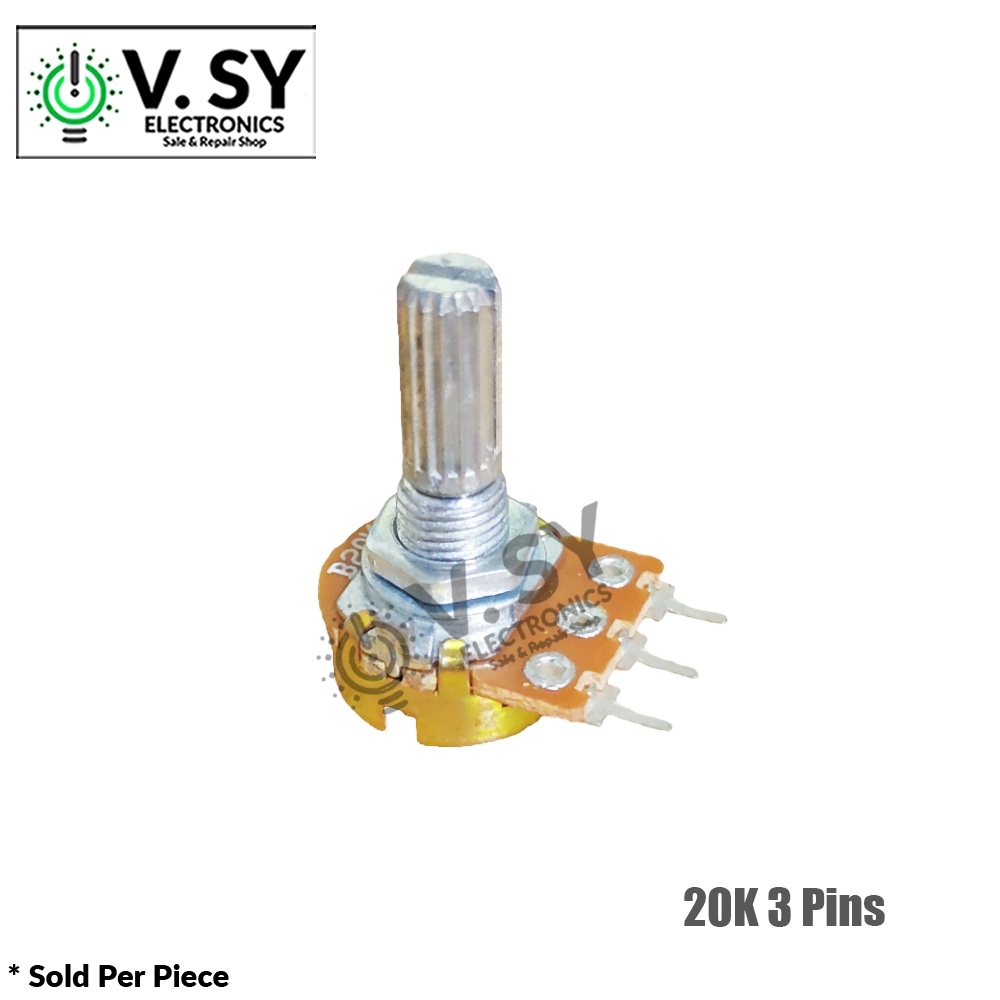 20K 3 Pins 6 Pins Mono Stereo Potentiometer Volume Control | Shopee ...