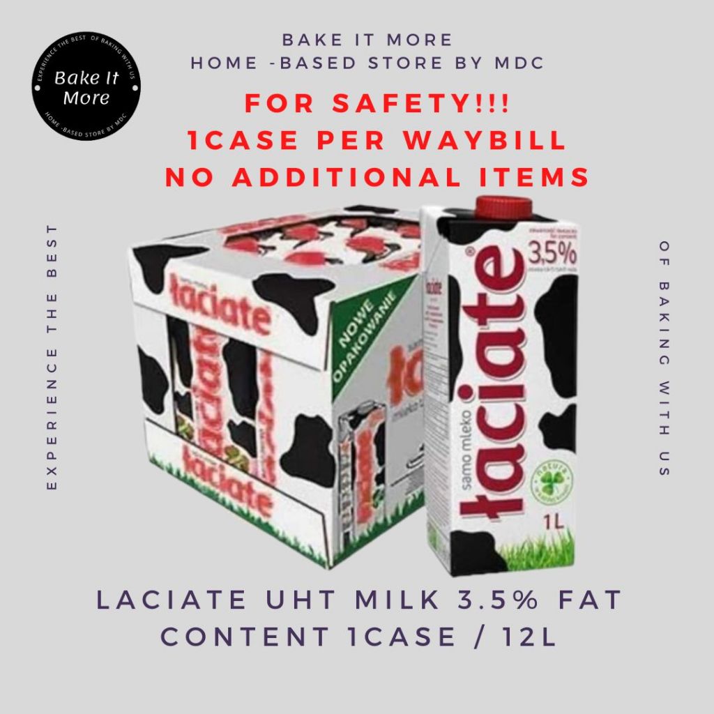 Laciate UHT milk 3.5% fat content 1LX12 | READ DESCRIPTION!!! | Shopee ...