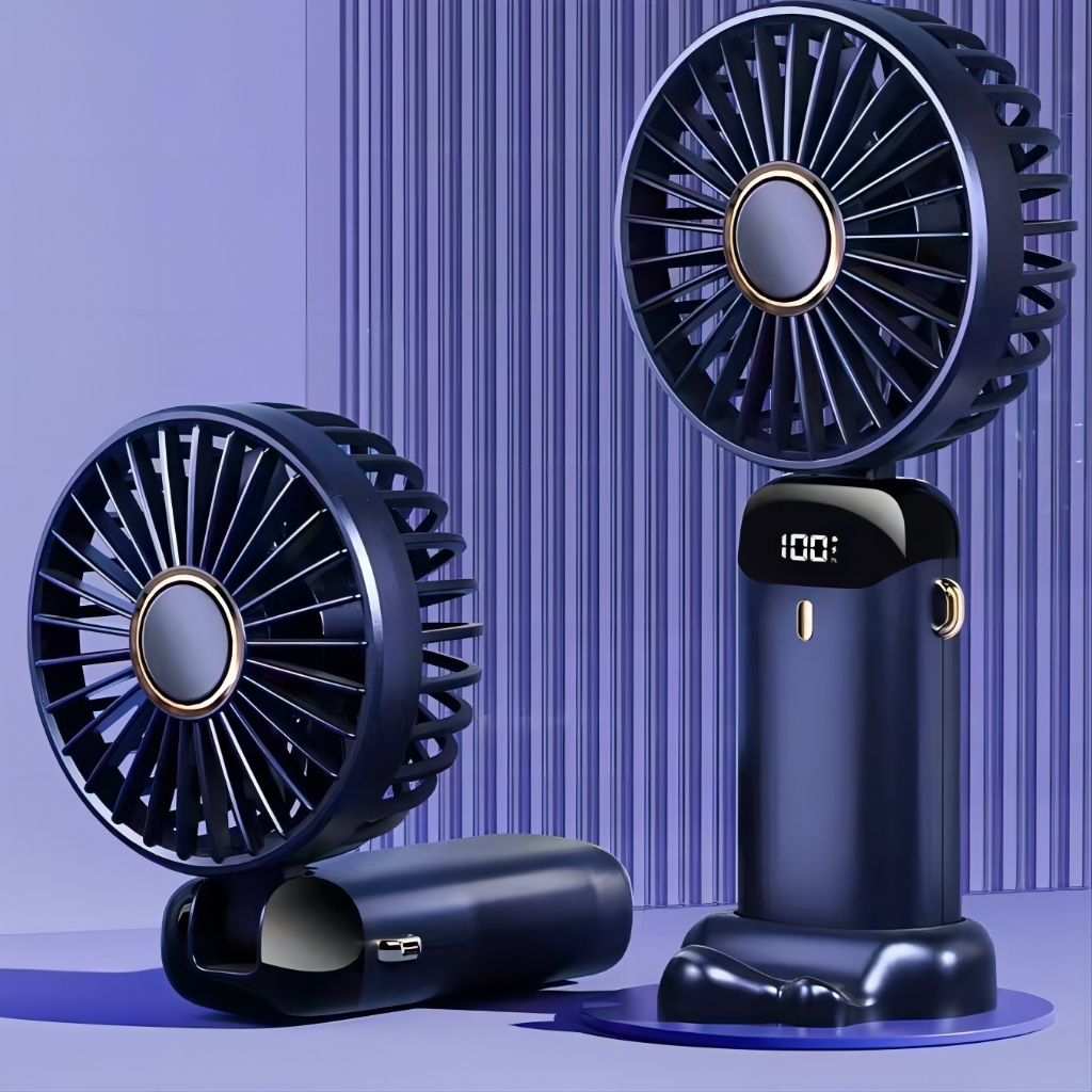 2024 New 6000MAH digital mini fan Fan Portable Handheld Fold Office ...