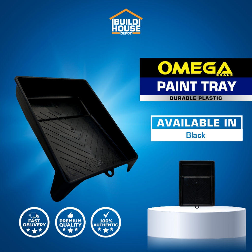 OMEGA Paint Tray - For Paint Roller - Black (Plastic) | Shopee Philippines
