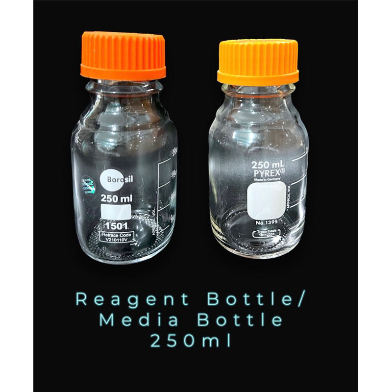 Reagent Bottle Media Bottle Pyrex, Borosil 250ml | Shopee Philippines