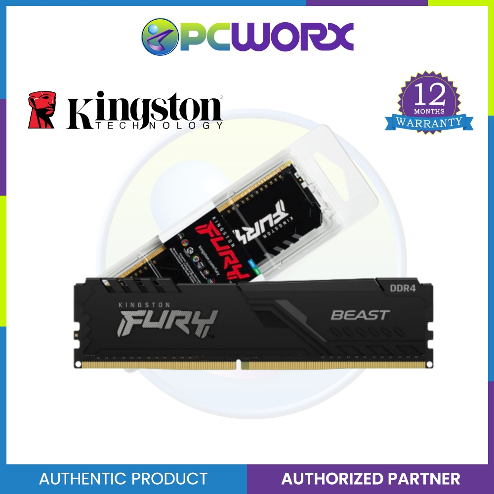 Kingston KF432C16BB/8 8GB 3200MHz DDR4 CL16 DIMM FURY Beast Black | Kingston 3200MHz DDR4 RAM ...