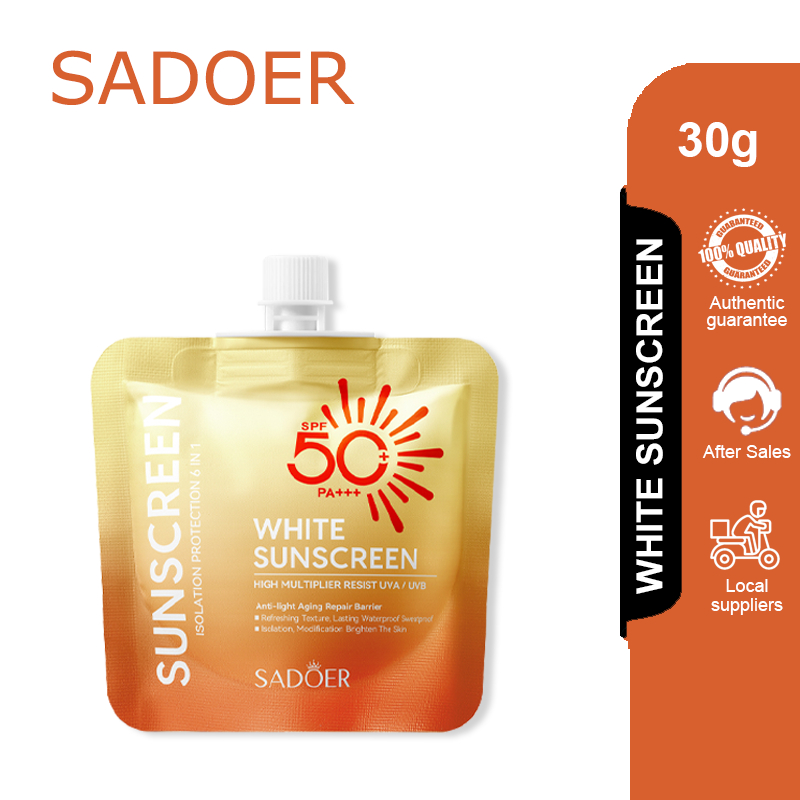 SADOER WHITENING sunscreen HIGH MULTIPLIER RESIST UVA/UVB SPF50 PA+++ WATERPROOF 30G OIL CONTOL ...