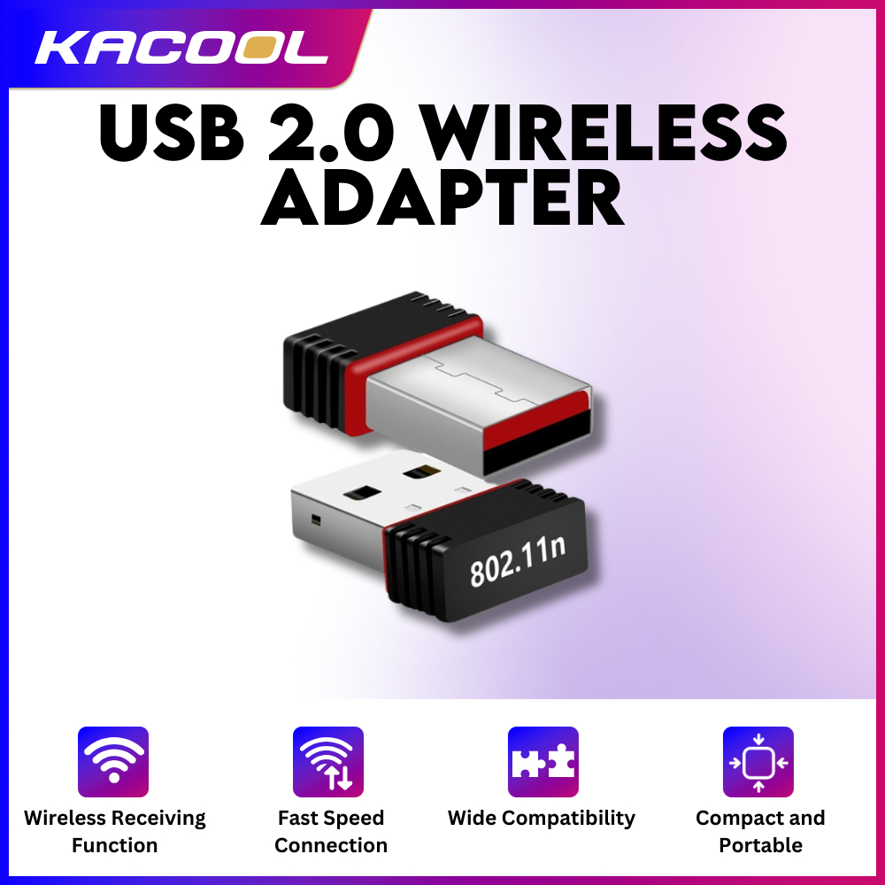 Wireless Mini Network Card USB 2.0 Wifi Adapter Receiver 802.11N ...