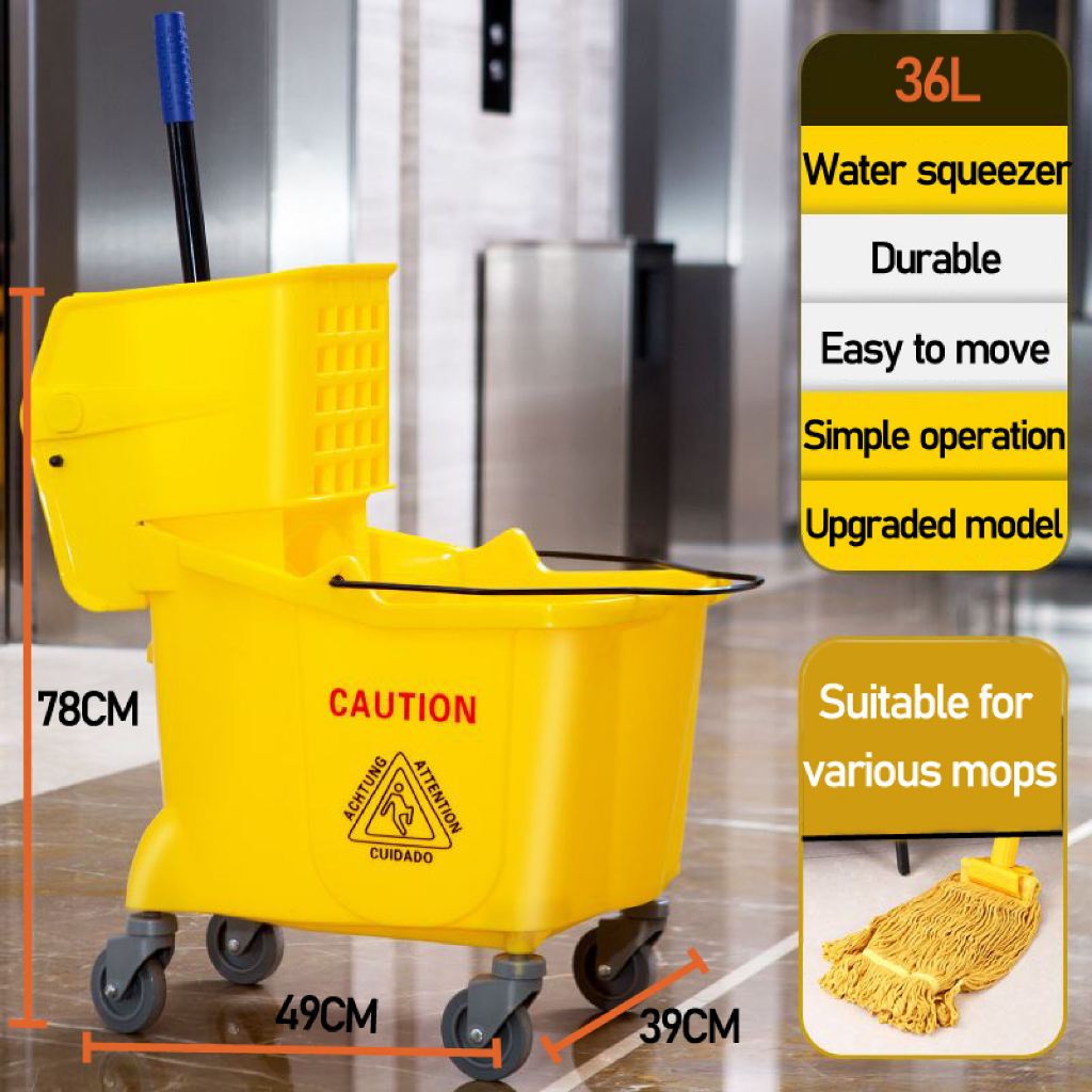 Heavy Duty Commercial Industrial Mop Bucket Squeezer 36L Side Press ...