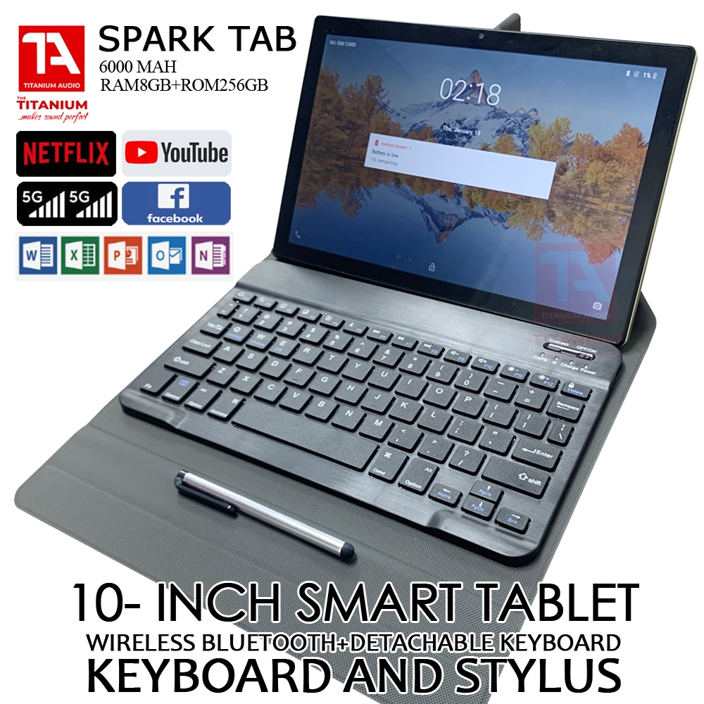 Free wireless keyboard Tablets 10-inch 5G RAM8GB+ROM256GB Dual Camera ...
