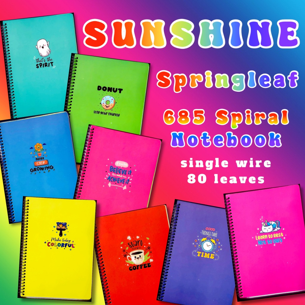 Springleaf 685 Sunshine Spiral Notebook 80 leaves single-loop wire ...
