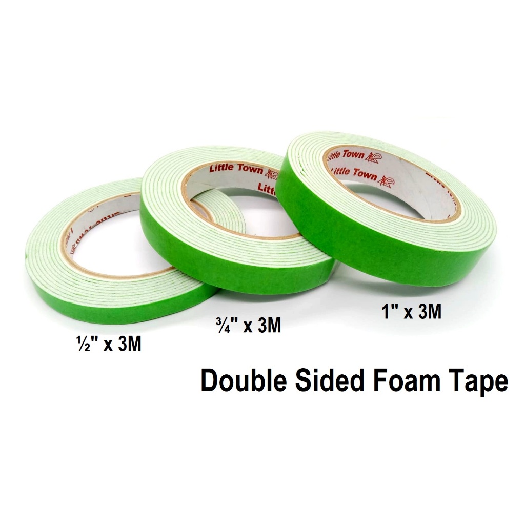 1 Piece Little Town Double Sided Foam Tape Green 3 Meters Big Core ...