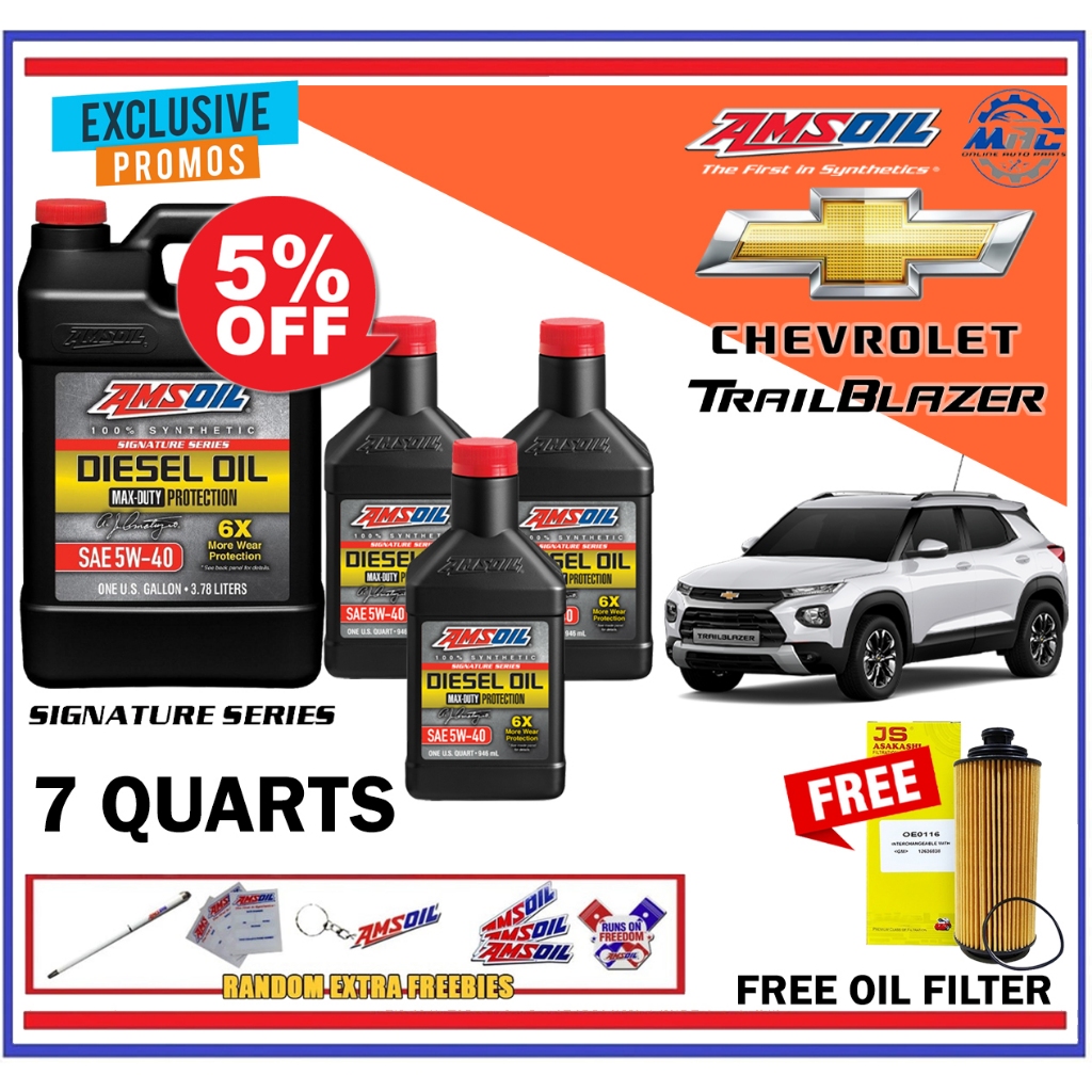 AMSOIL Signature Series Max Duty 5W-40 7 quarts FREE Oil Filter Package ...
