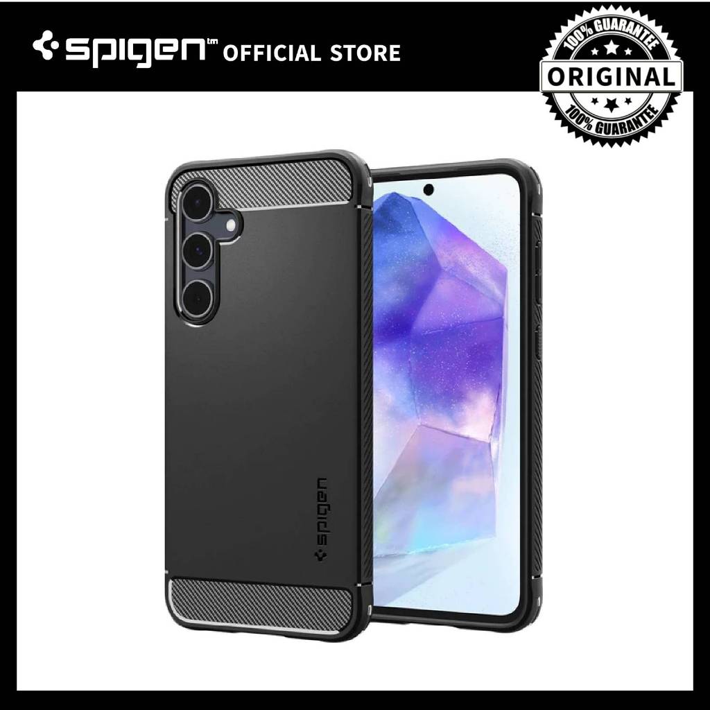 Spigen Galaxy A55 (2024) Case Rugged Armor Matte Black | Shopee Philippines