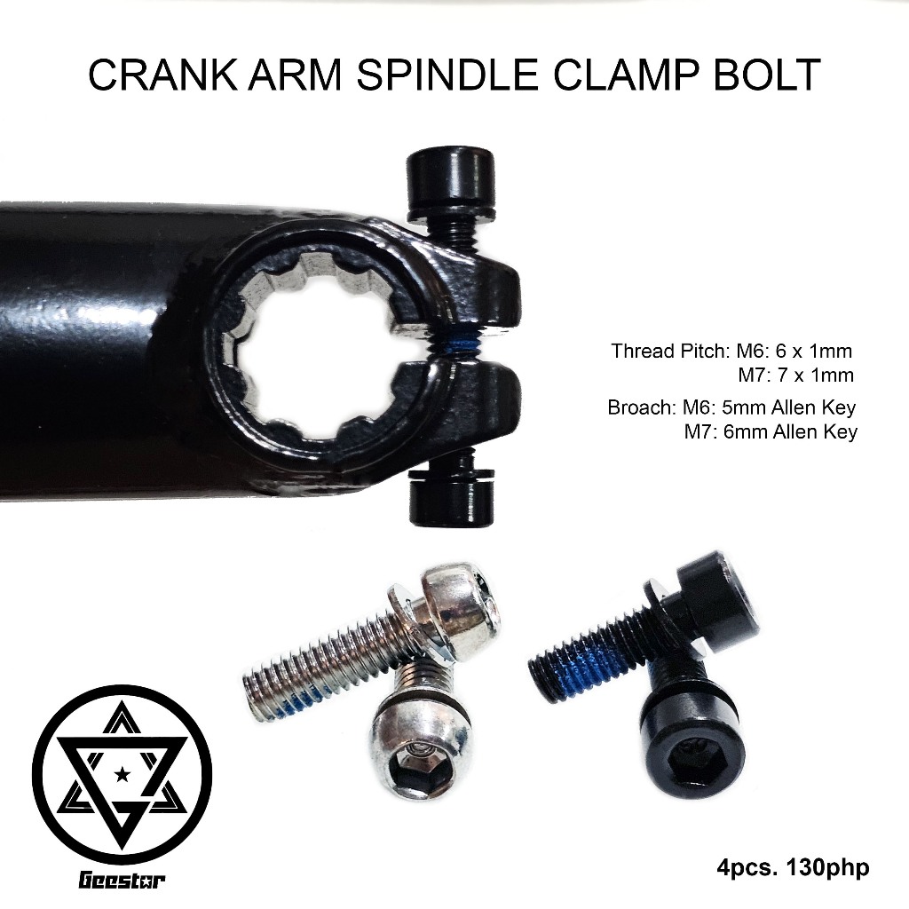 Crank Arm Spindle Clamp Bolt Screw for 8 spline BMX crank ehe M6 M7 Bolts Screw | Shopee Philippines