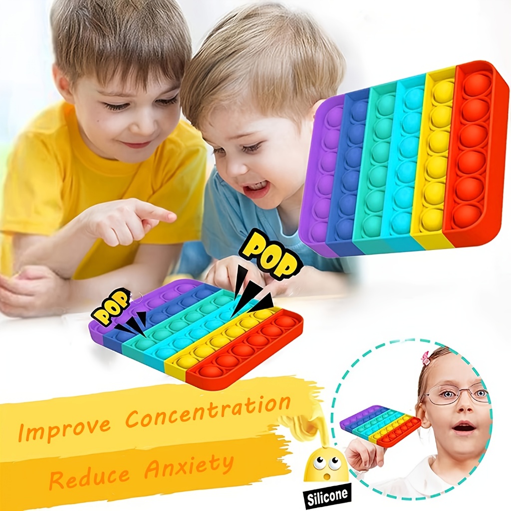 Push Pops Bubble Toy Rainbow Letter Board Game Thinking Training Puzzle ...