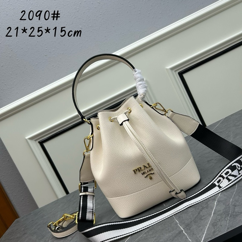 Master Grade | P! Medium Leather Bucket Bag with Web Strap (New Version ...