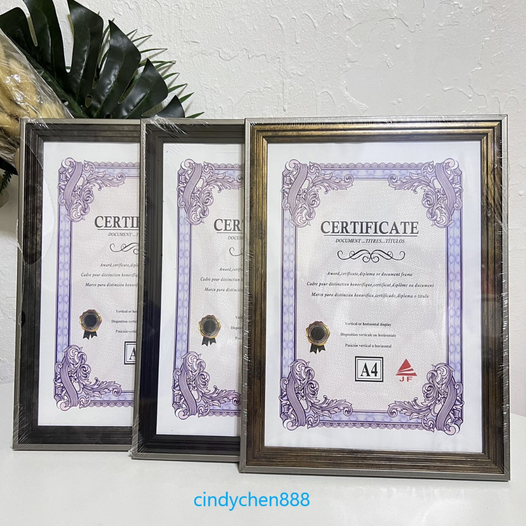 cindychen2 A4 & 8.5x11 vintage PVC CERTIFICATE FRAME SIZE A4 / 8.5*11 ...