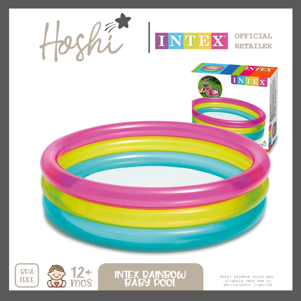Hoshi Baby x Intex Rainbow Baby Pool, Inflatable Swimming Pool for ...