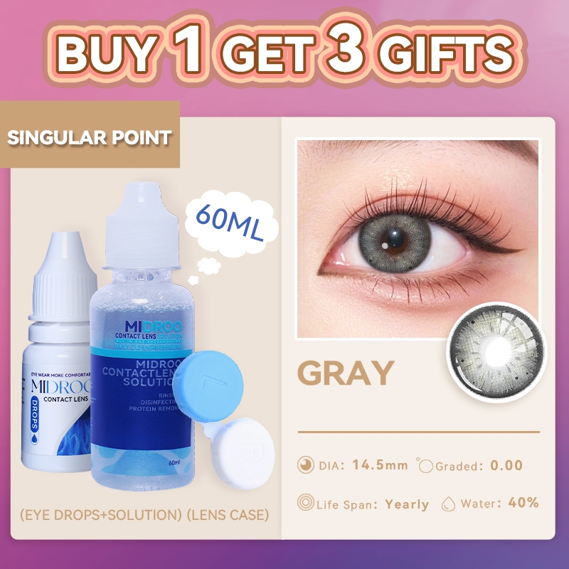 Midroo OMG Brown Contact Lens With 60ml Solution+10ml Eyedrop Natural ...