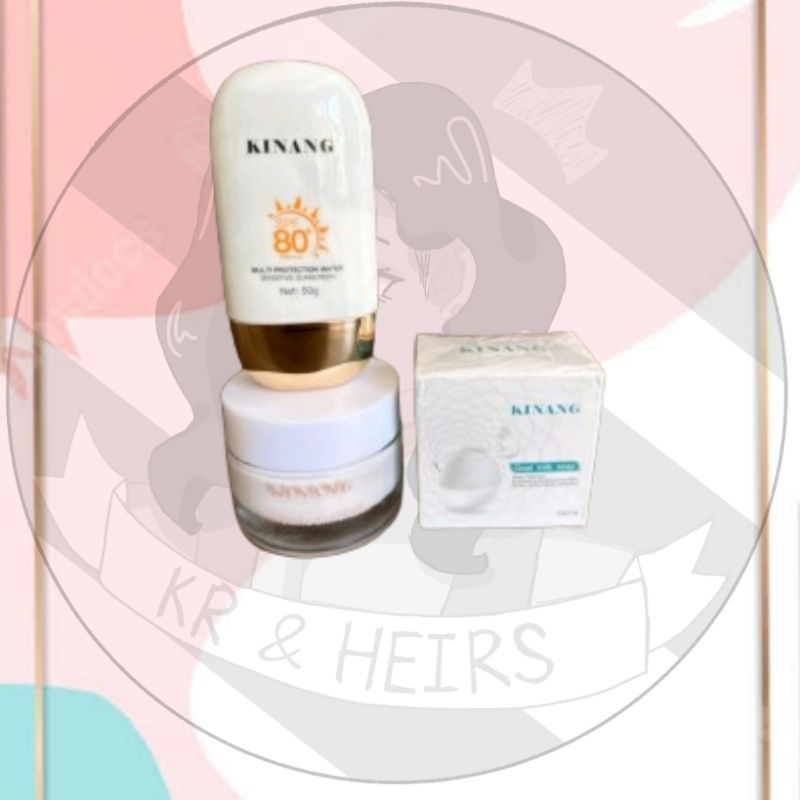 TRIO SET (KINANG SUNSCREEN SPF80 PA++DAYCREAM+SOAP ) | Shopee Philippines