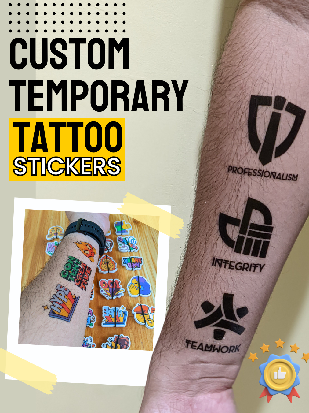 Custom Temporary Tattoo Stickers Waterproof Personalized by Tintak ...