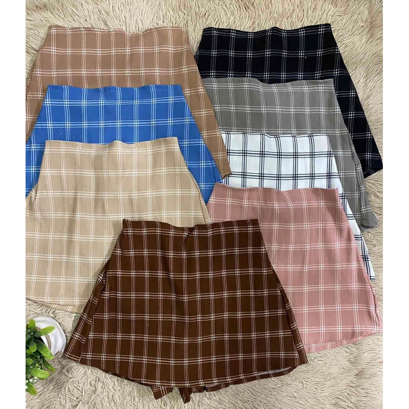 Checkered Woven Skort | S-L | Shopee Philippines