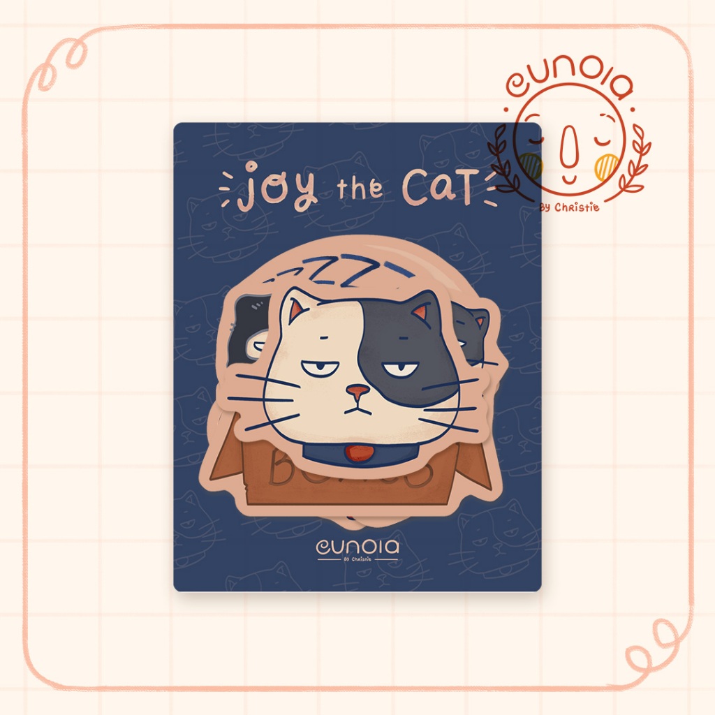 Joy the Cat Sticker Pack, Sticker Set, Cute Die Cut Stickers ...