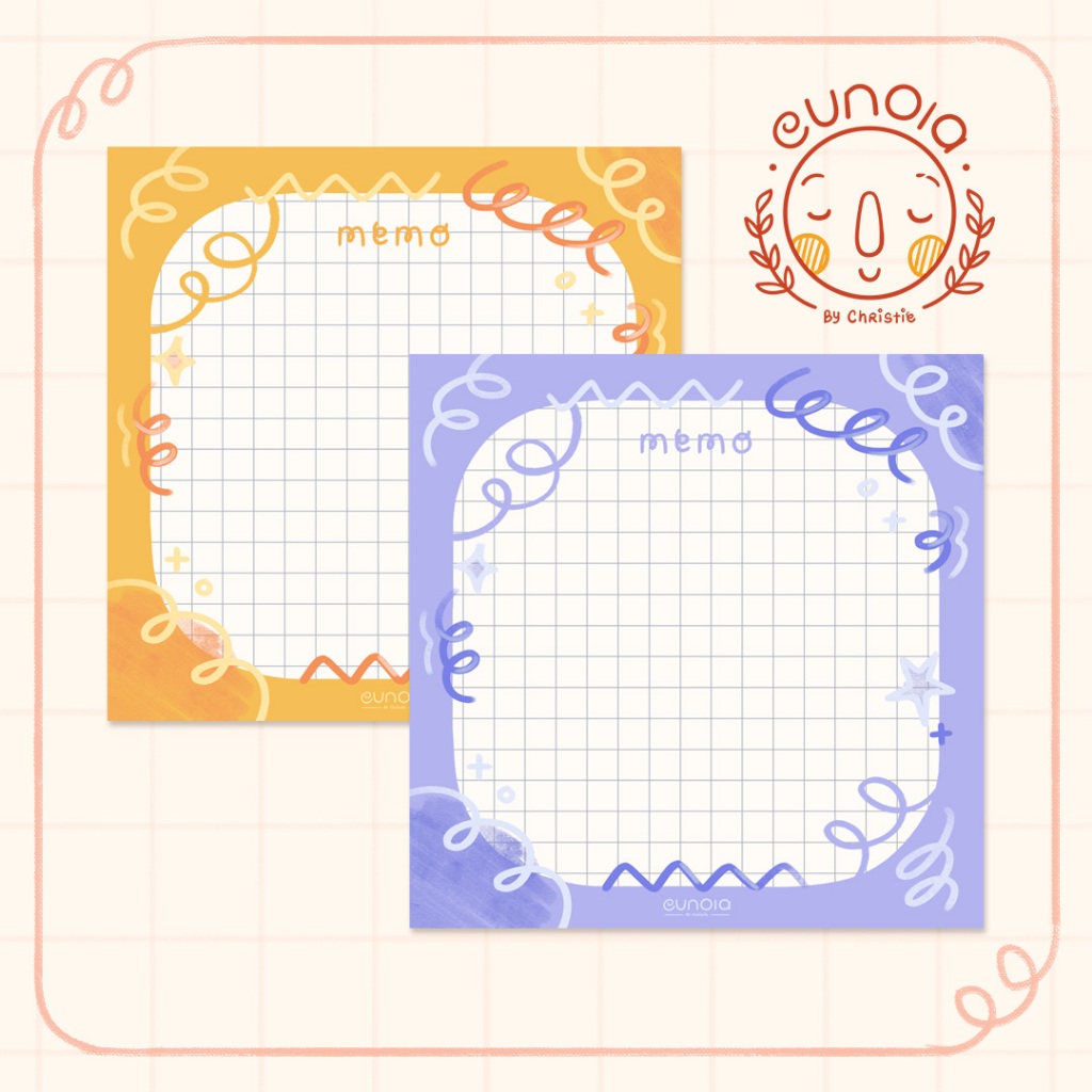Squiggles Memo Notepad, 50 Leaves Memo Notepad, Stationery Notes ...