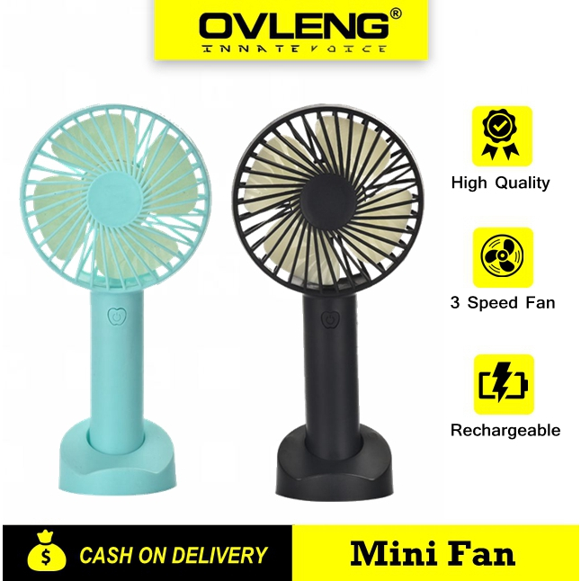 N9 Rechargeable Portable Usb Hand Held Fan With Phone Stand | Shopee ...