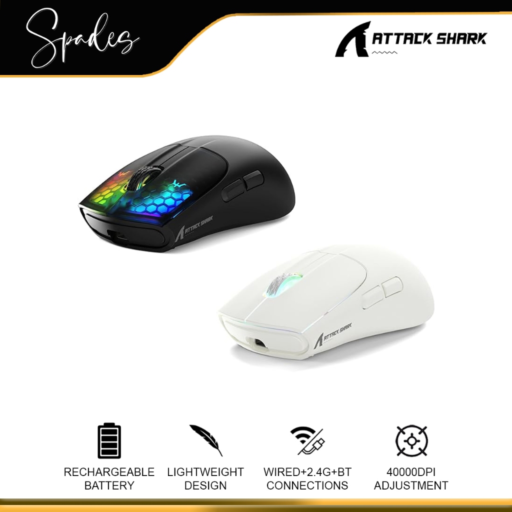 Attack Shark X5 Wireless Gaming Mouse Tri-Mode 2.4G USB-C Wired ...